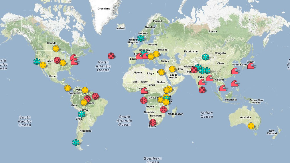Map of Climate Change Hotspots - International Rivers Resource Hub